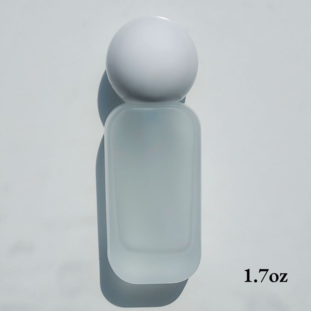 1.7 oz Frosted Glass Pump Bottle for White Sphere Cap - Private Label ...